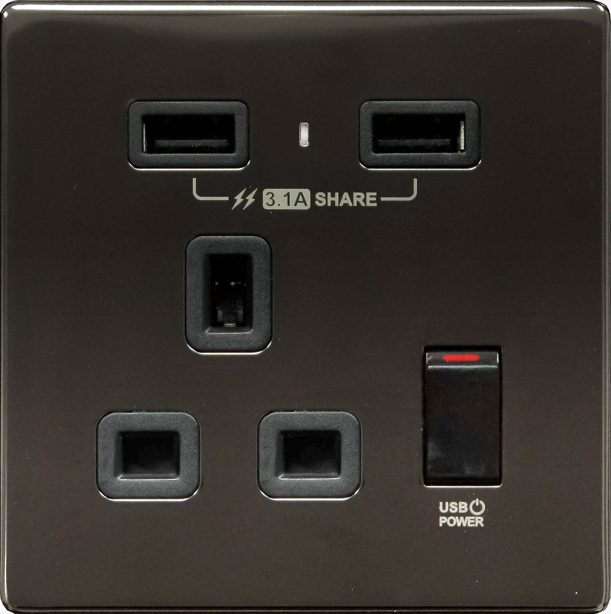 M2K | M2K 3.1A USB Wall Socket (Single) - Stainless Steel Series ...