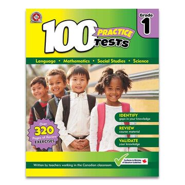 CANADIAN CURRICULUM PRESS | 100 Practice Tests Workbook (Grade 1): Math ...