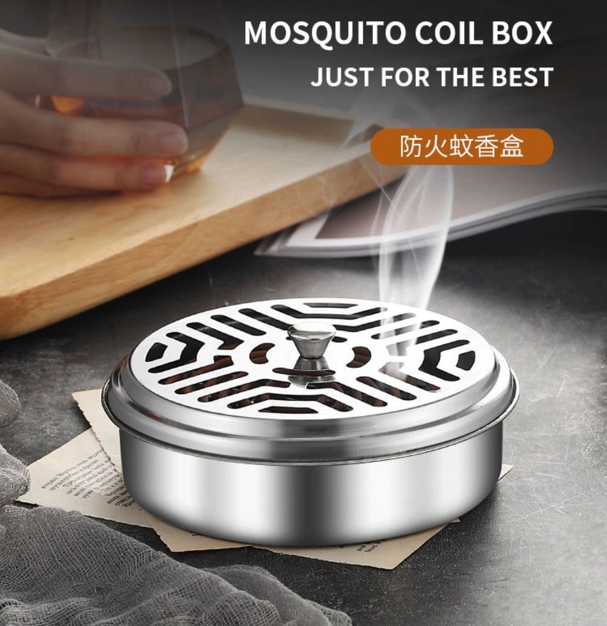 Wit's | Stainless steel mosquito coil tray bracket with cover, mosquito ...