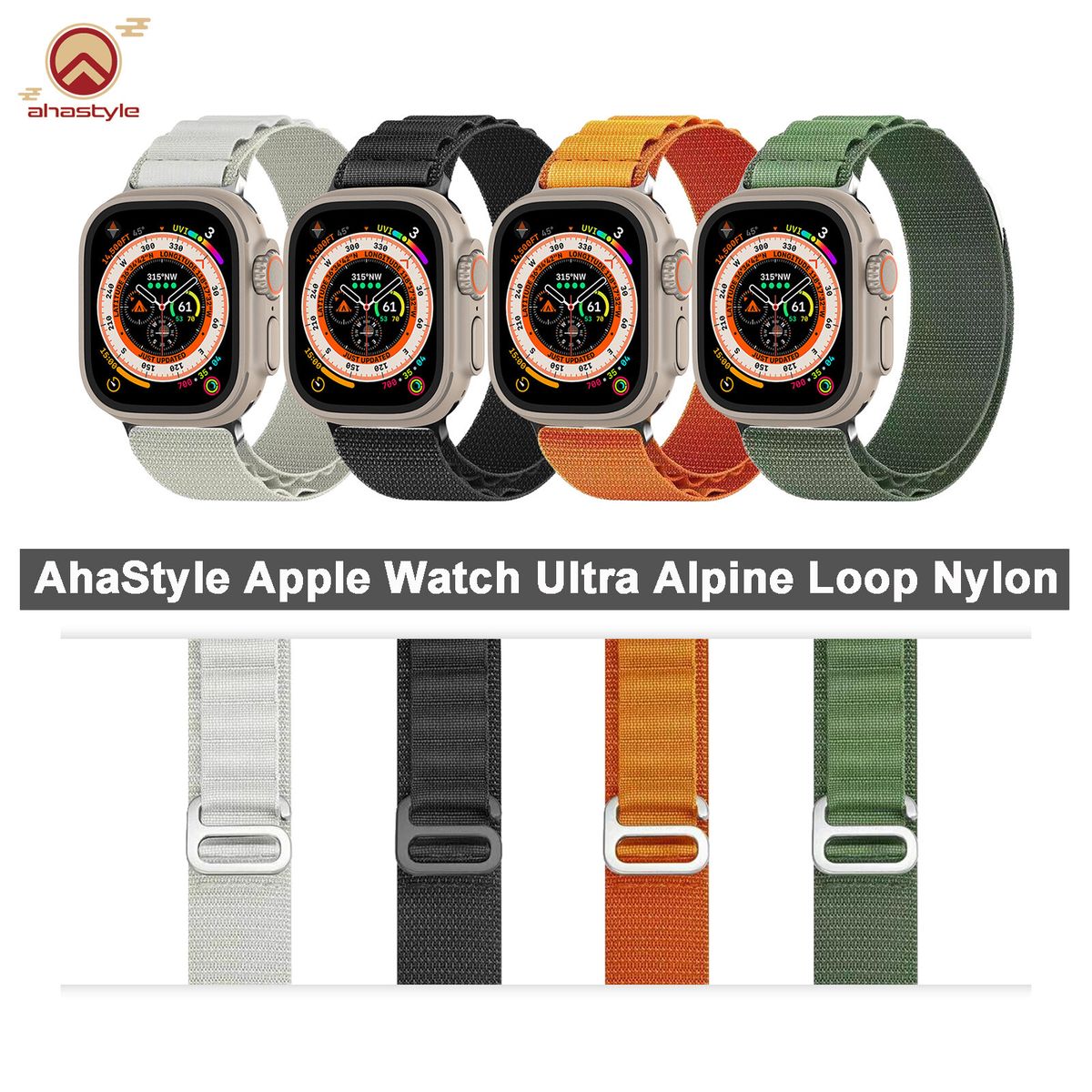 AhaStyle | AhaStyle - WG97 Apple Watch 堅固的尼龍登峰手環 (黑色)(呎碼: 38 / 40 或 41) | 顏色 : 黑色 | 尺碼 : 38/40 ...