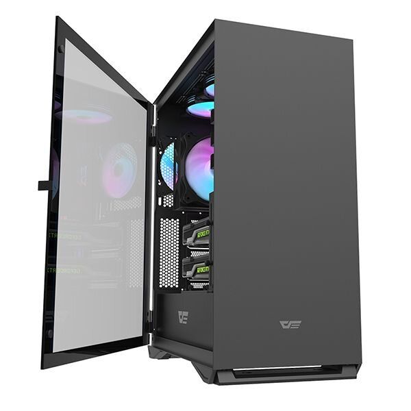 darkFlash | DLX22 EATX Full Tower Case [黑色] 全能電腦機箱 簡約設計,堅固結構,活動玻璃側門 ...