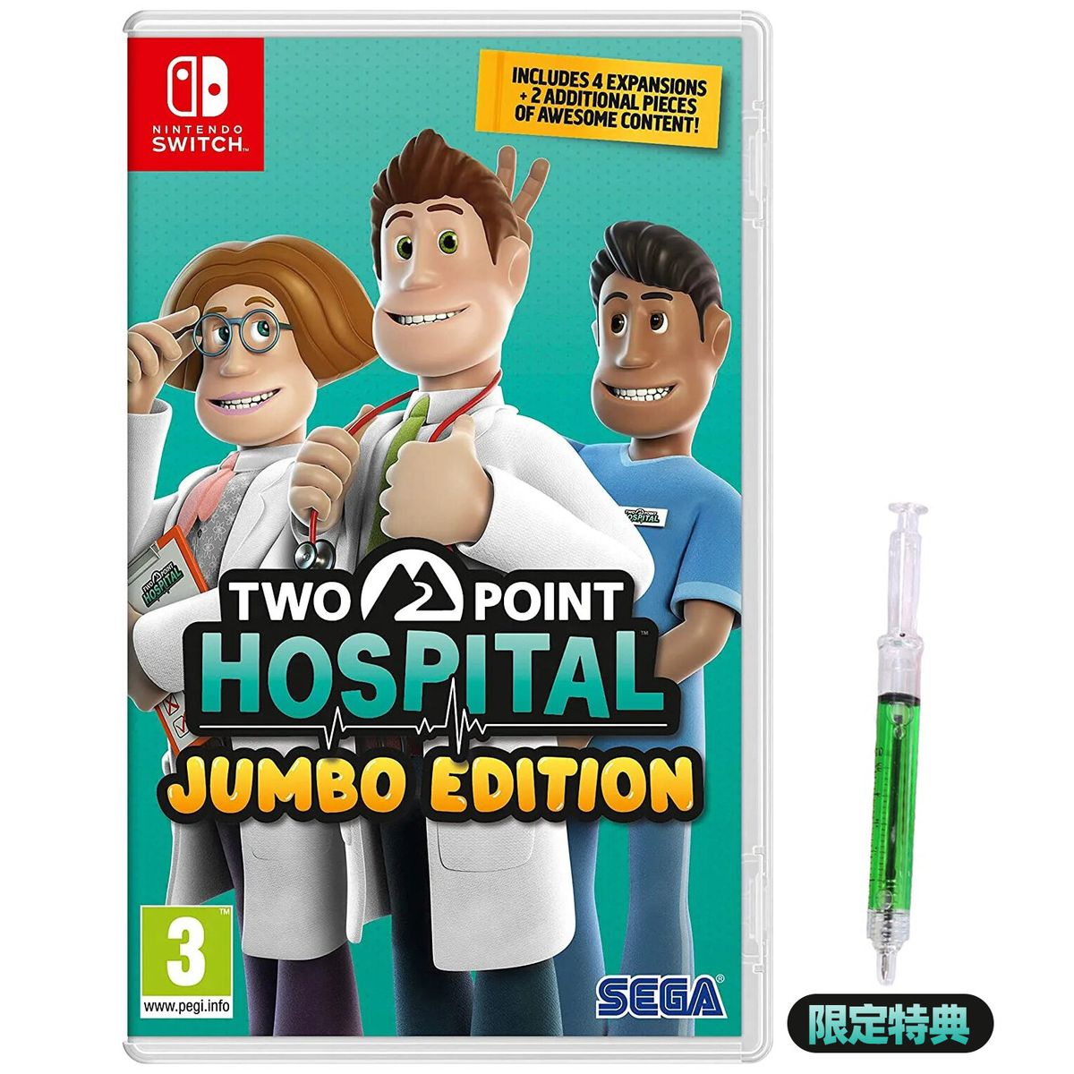 任天堂 | Switch Two Point Hospital - Jumbo Edition｜雙點醫院 杏林也瘋狂：珍寶版 (中文/ 英文版) ＋ 主題針筒原子筆 | HKTVmall 香港 ...