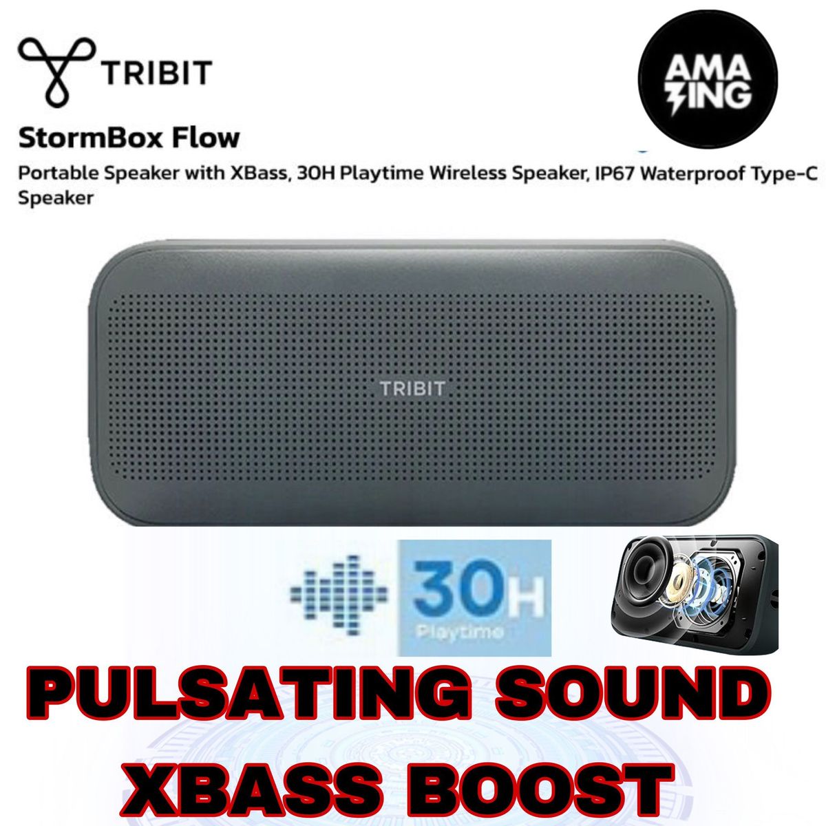 Tribit | TRIBIT StormBox Flow 手提式揚聲器 藍牙音箱 XBass | HKTVmall 香港最大網購平台