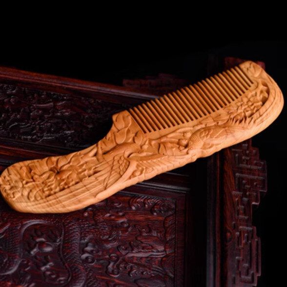 DDS | 桃木整木雕花木梳 #N90_029_063 | HKTVmall The Largest HK Shopping Platform