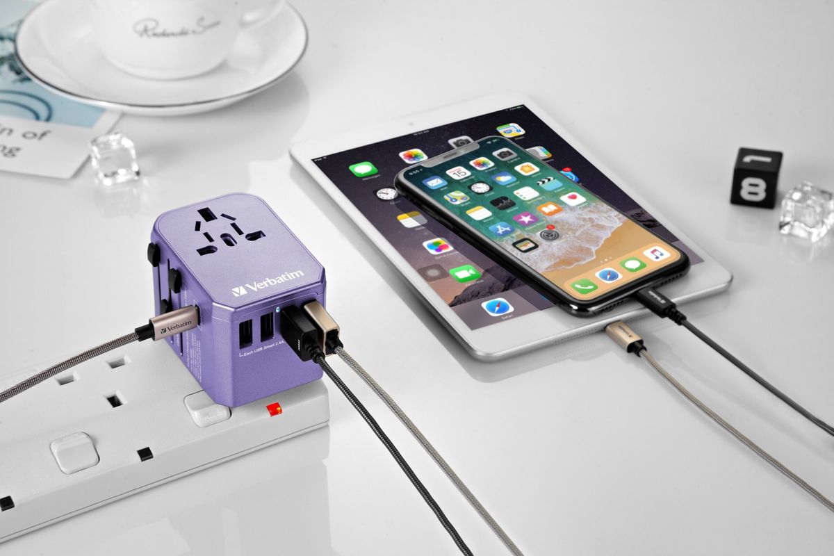 威寶 | Verbatim 旅行充電器 5 Ports 65686 Type C USB 旅行轉插 智能充電 國際轉插 伸縮插蘇 黑色 香港 ...