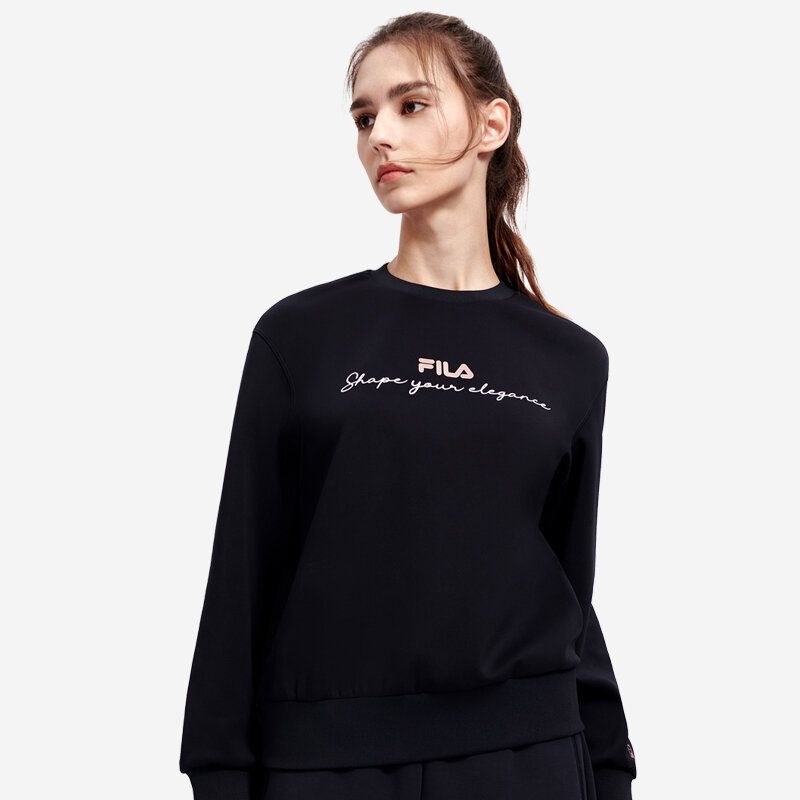 FILA | 網上獨家 Athletics 系列 FILA Shape your elegance Logo 女裝衛衣 | 顏色 : 深藍色 ...