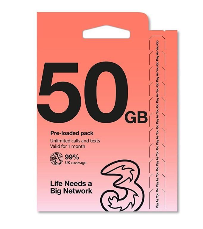 3 (UK) | Three UK【50GB】英國及歐洲70+國家地區 5G/4G/3G上網卡數據卡Sim卡 香港行貨 | HKTVmall ...