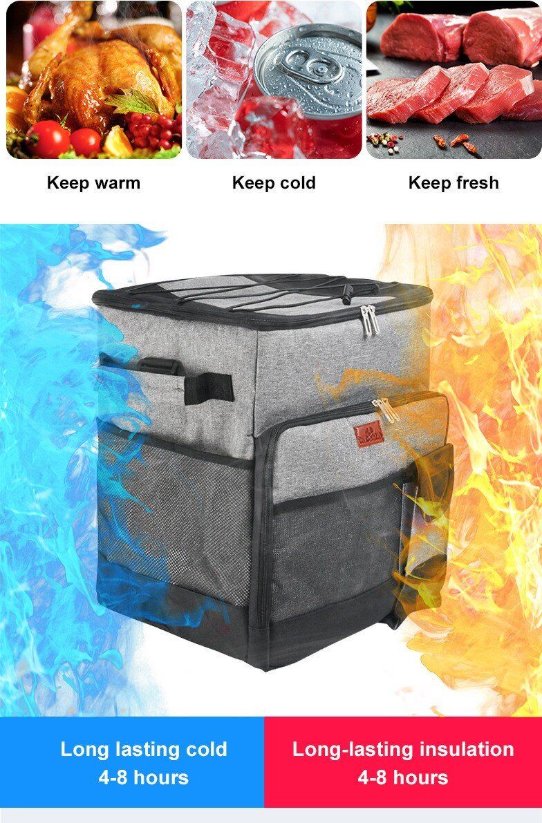 A1 | (Grey) Foldable Trolley, Insulated Thermal Hot Cold Food Storage ...