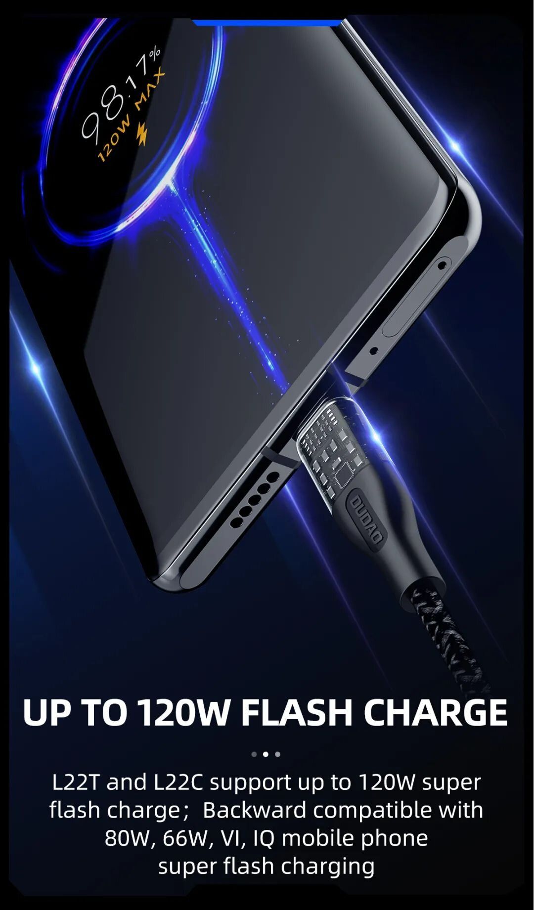 DUDAO | PD30W USB/Type-C 轉 Lightning 透明外殼1米快充線 雙核芯片防短路 (Type-C 轉 ...