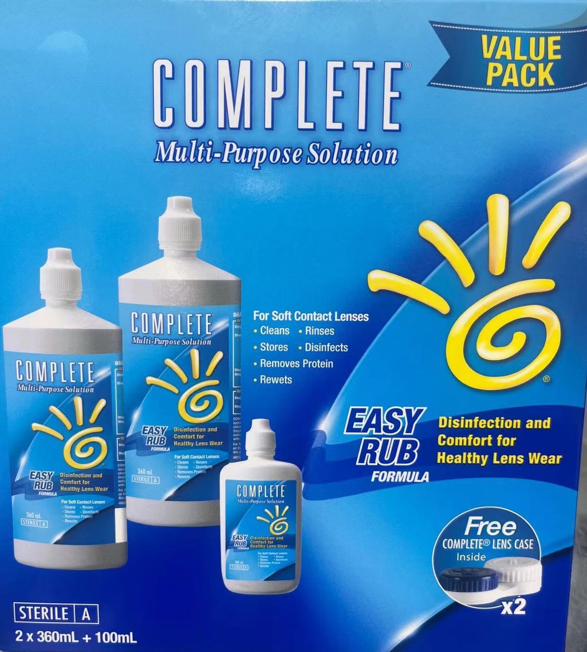 COMPLETE | COMPLETE - 多功能隱形眼鏡藥水套裝 2×360ML+100ML | HKTVmall 香港最大網購平台