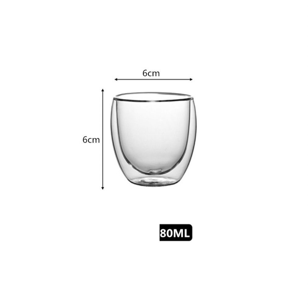 文記 | 簡約雙層隔熱透明玻璃杯（雙層杯（迷你款）80ml-【2個裝】）#M057033297 | HKTVmall 香港最大網購平台