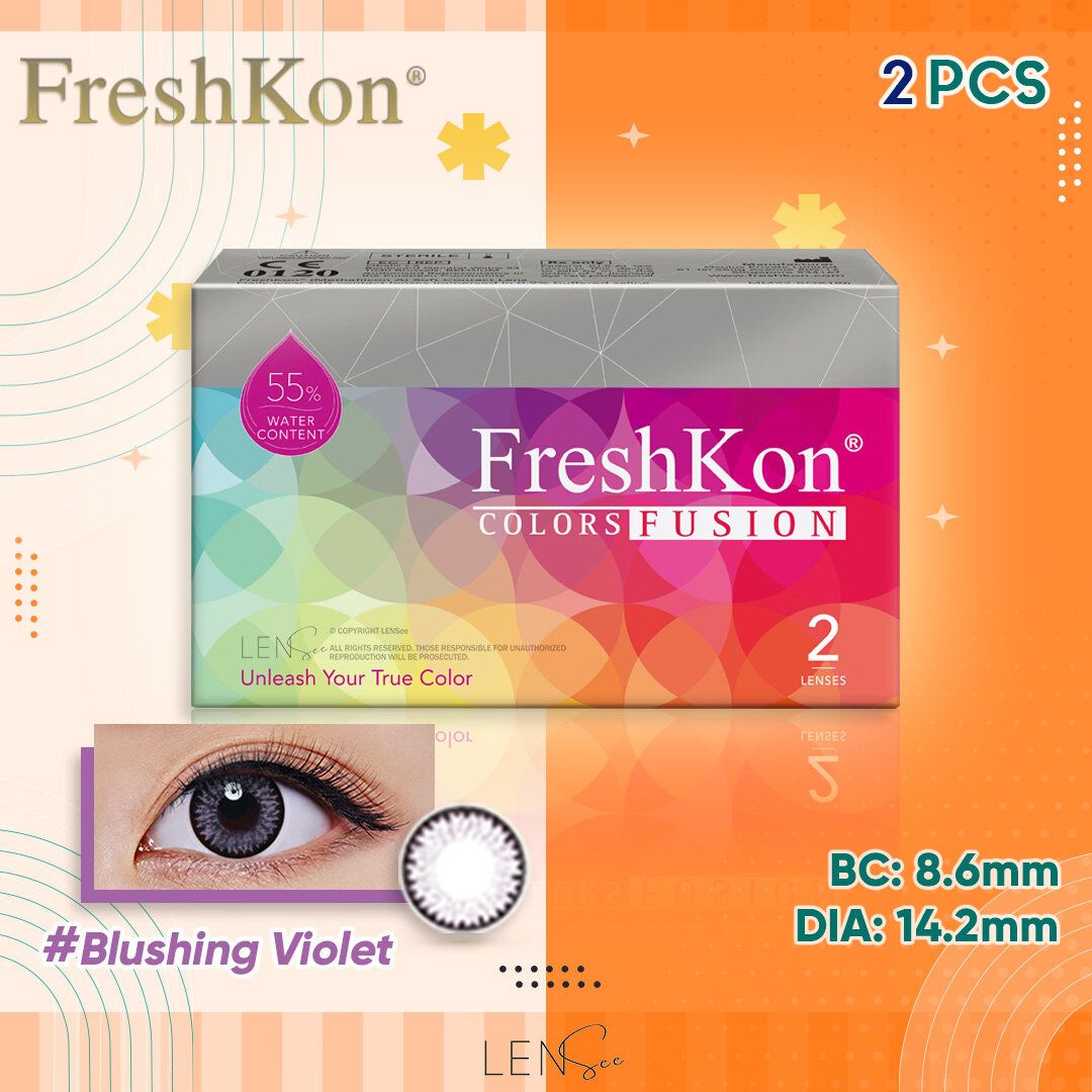 FreshKon | Freshkon 月拋彩色隱形眼鏡 - Blushing Violet (2片裝) (度數 -0.00) | 尺碼 : -0.00 | HKTVmall 香港最大網購平台