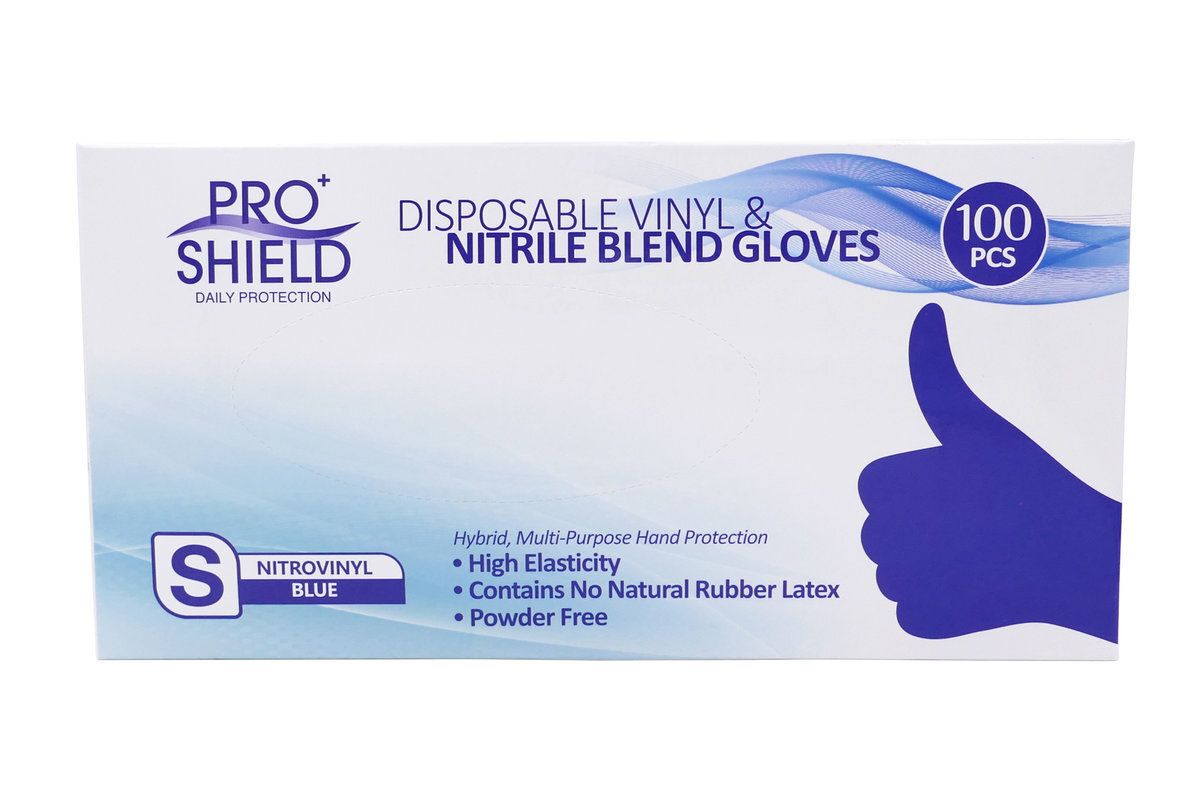 PROSHIELD | Disposable Vinyl & Nitrile Blend Gloves blue(S) 100pcs ...