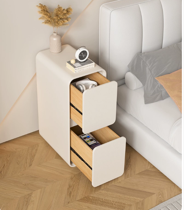 #N/A | 法式奶油風格實木包皮床頭櫃（卡其色 30CM） | HKTVmall 香港最大網購平台