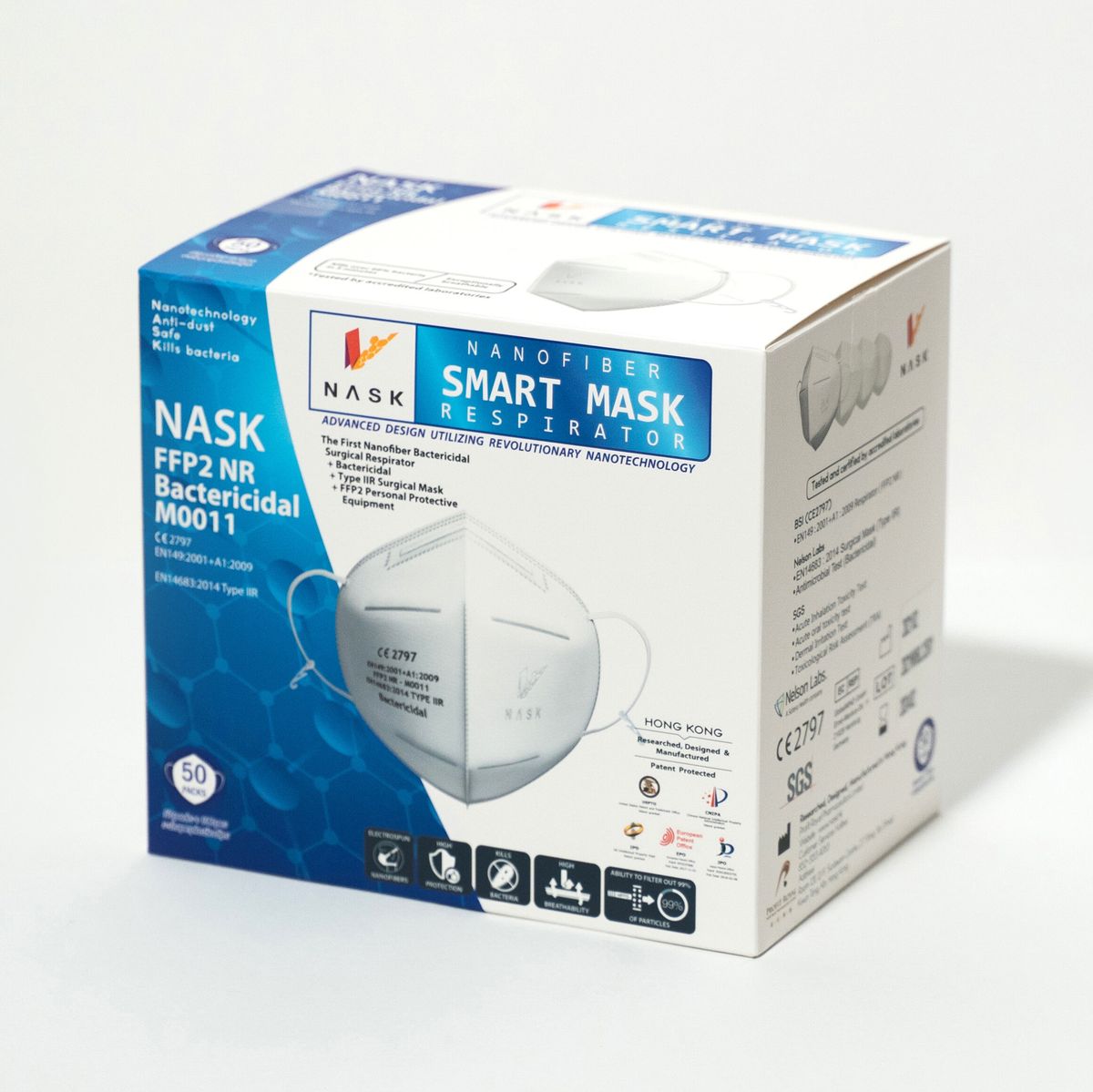 NASK | NASK 納米纖維呼吸器（Pro CE FFP2）50個/盒 | HKTVmall 香港最大網購平台