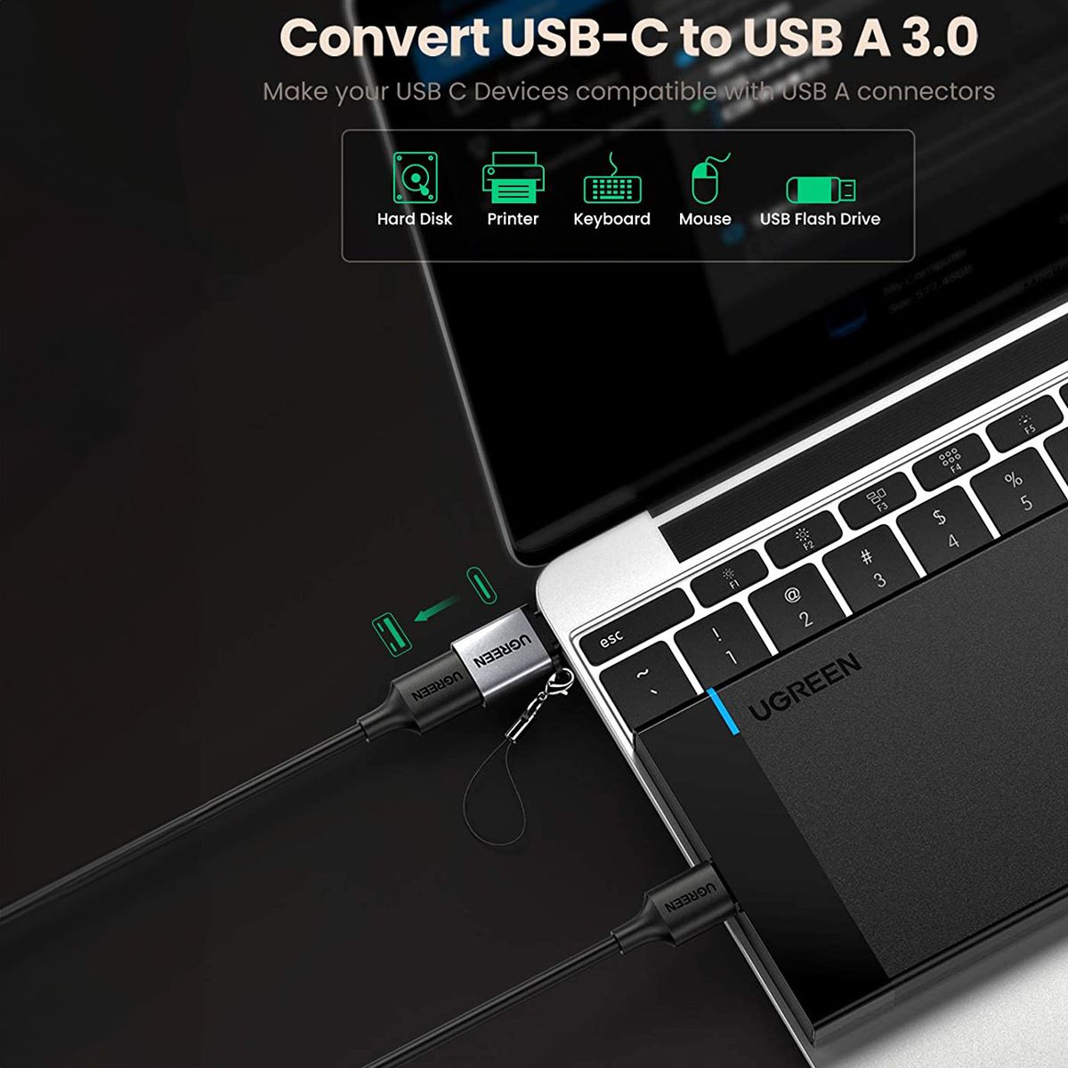 綠聯 | UGREEN - 50283 USB-C 3.1 公頭轉 USB 3.0 A 母頭 OTG 轉接器 | HKTVmall 香港最大網購平台