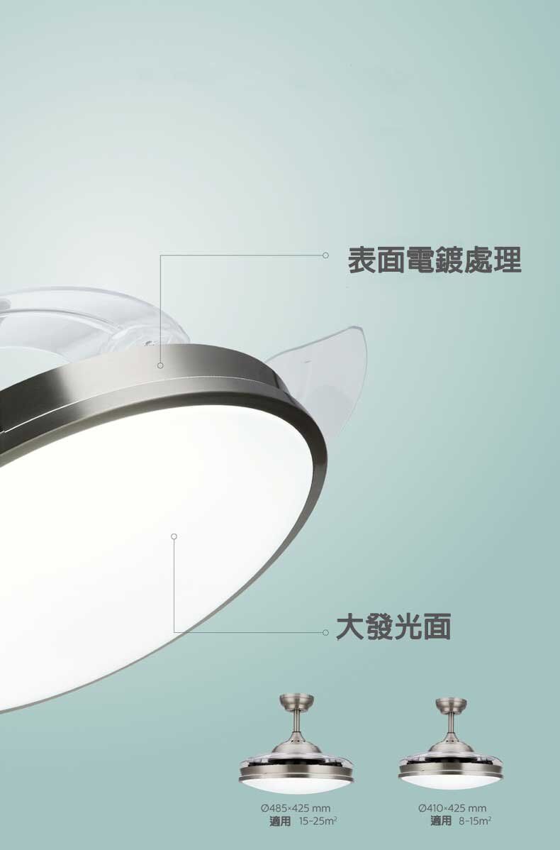 PHILIPS | FC570 telescopic fan light 36 inches (gold nickel color) 24W DC motor telescopic ...