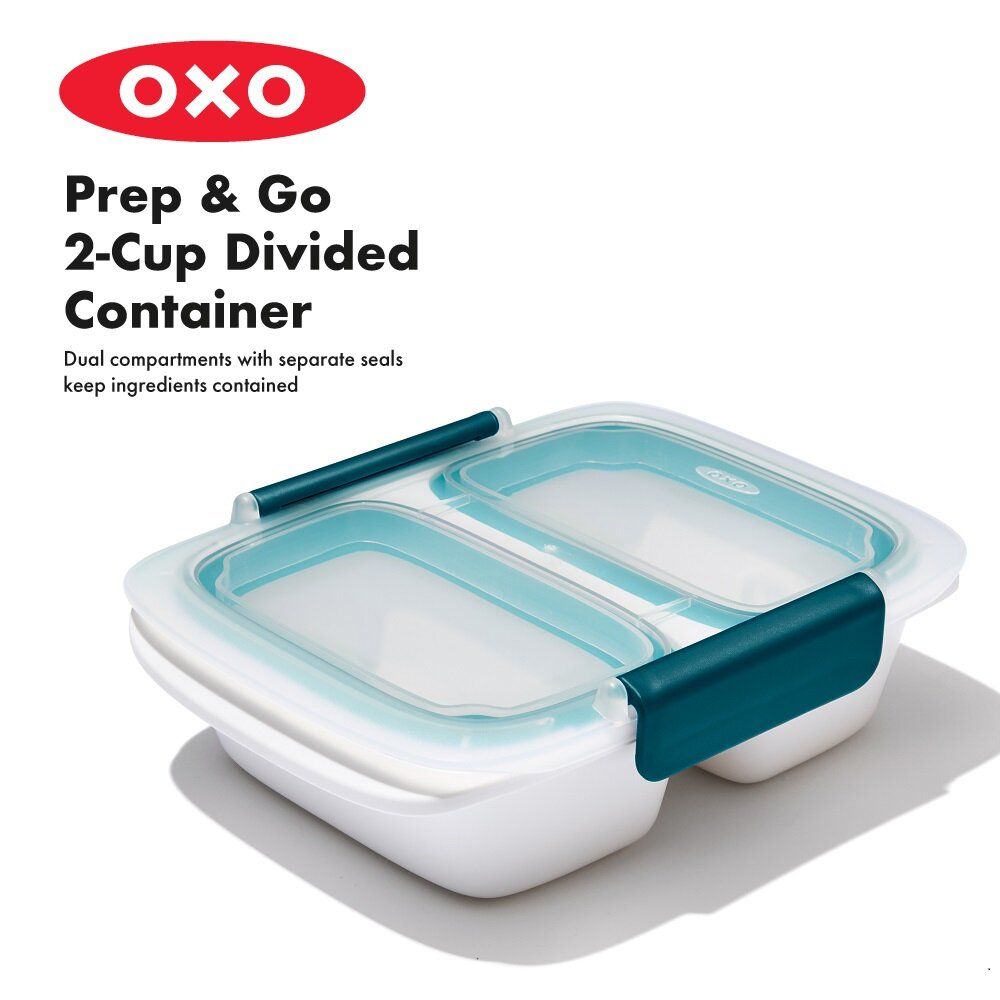 OXO | Prep & Go系列 0.4L / 2-cup (2分隔)食物盒 隨行密封保鮮盒 便當盒 午餐盒 飯盒 | HKTVmall 香港最大網購平台