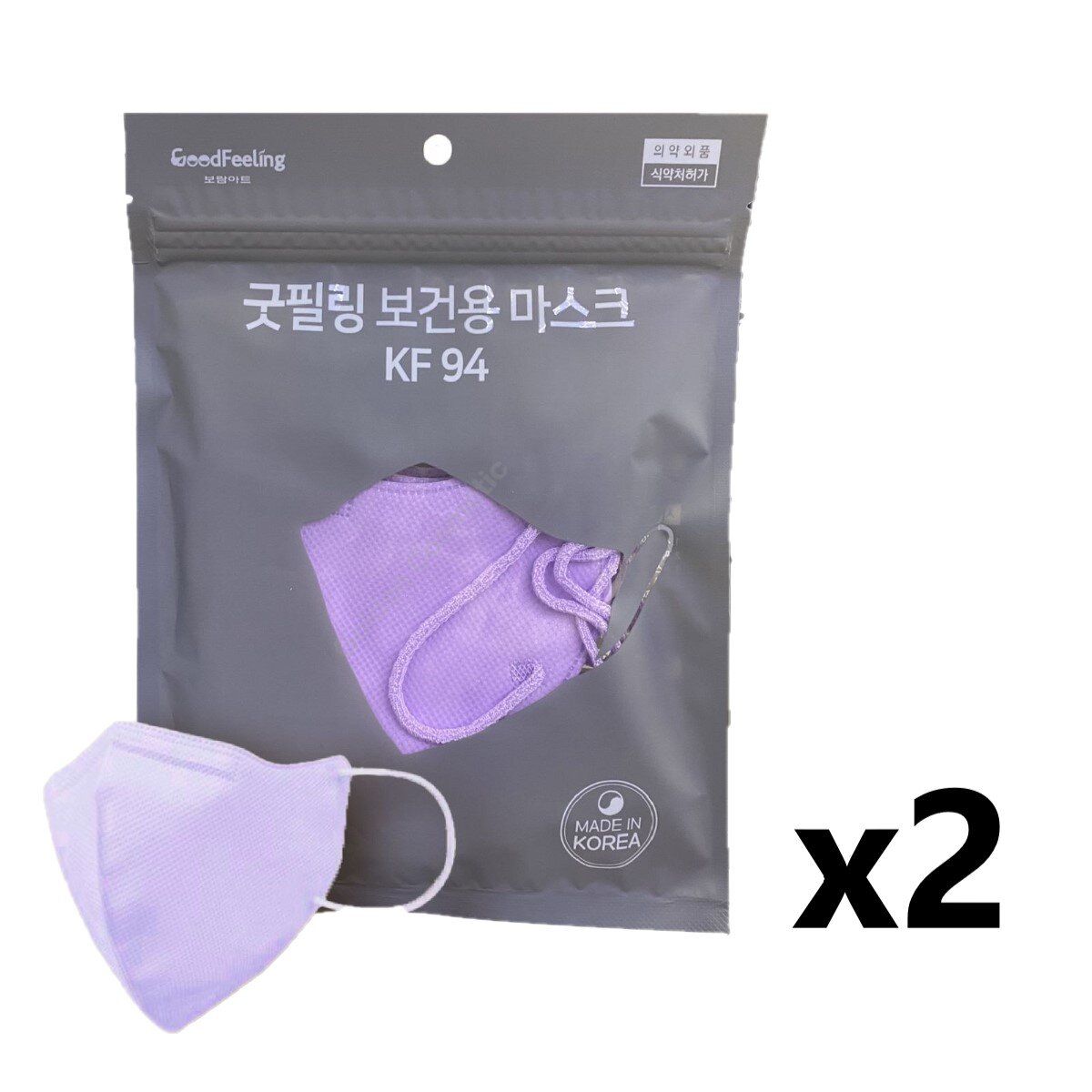 GoodFeeling | Good Feeling KF94 2D V-fit Mask 5pcs - Purple X 2 packs (Parallel Import ...