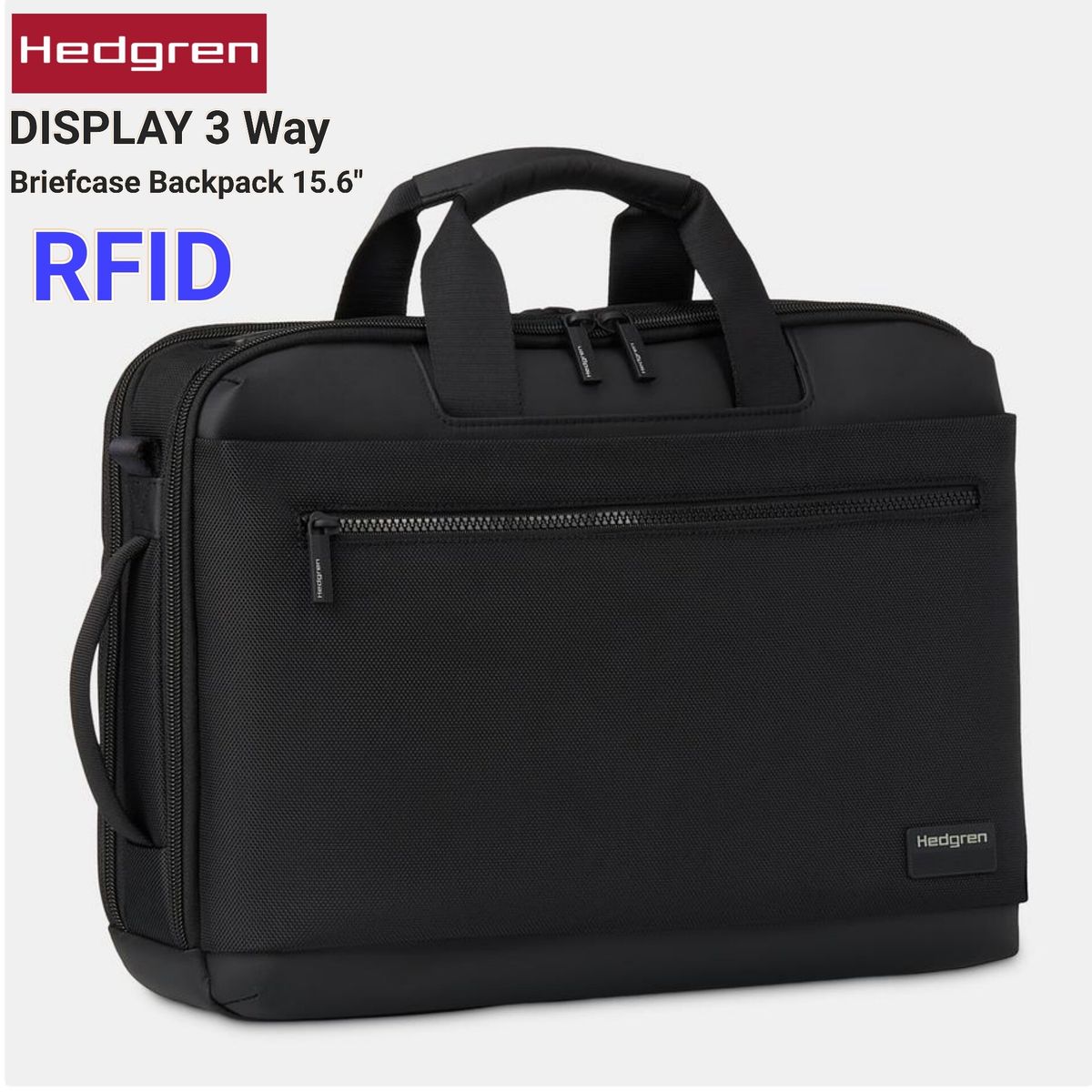 Hedgren | DISPLAY 3 Way Briefcase 三用電腦背囊 15,6 RFID (BLACK) HNXT06003 ...