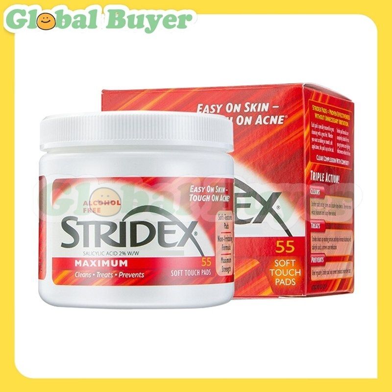 Stridex | 2%水楊酸 抗痘去黑頭潔面片 55片 - 紅色 (平行進口貨) | HKTVmall 香港最大網購平台