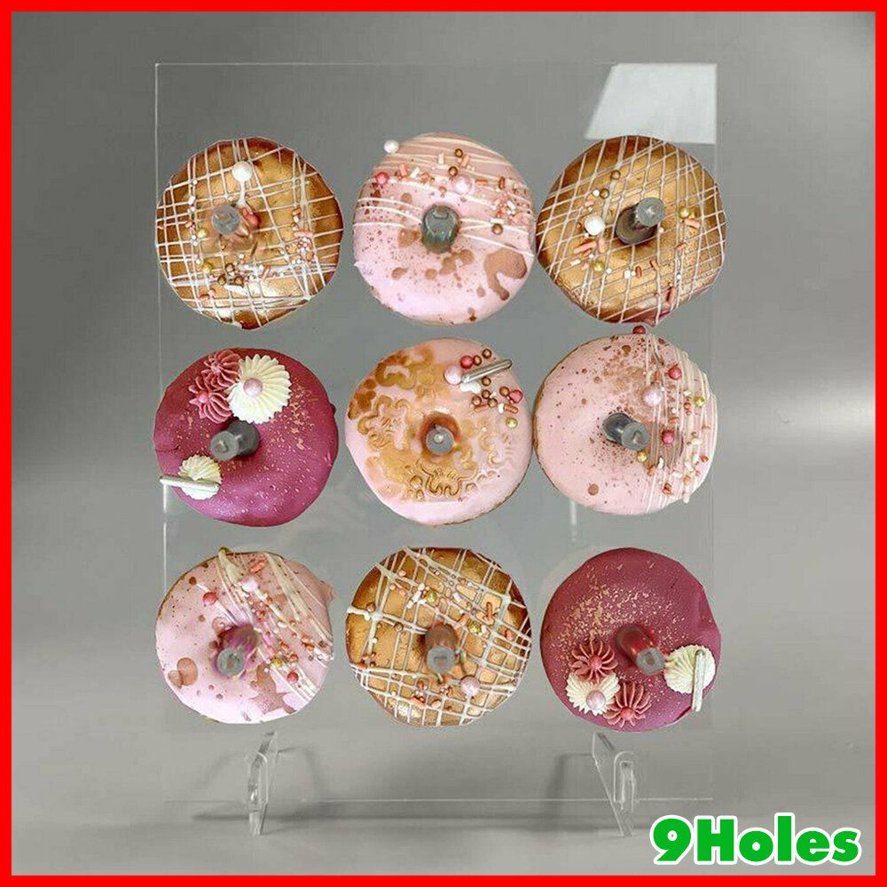 屯京 | 9 Holes Acrylic Donuts Wall Display Stand Holder Candy Doughnut ...