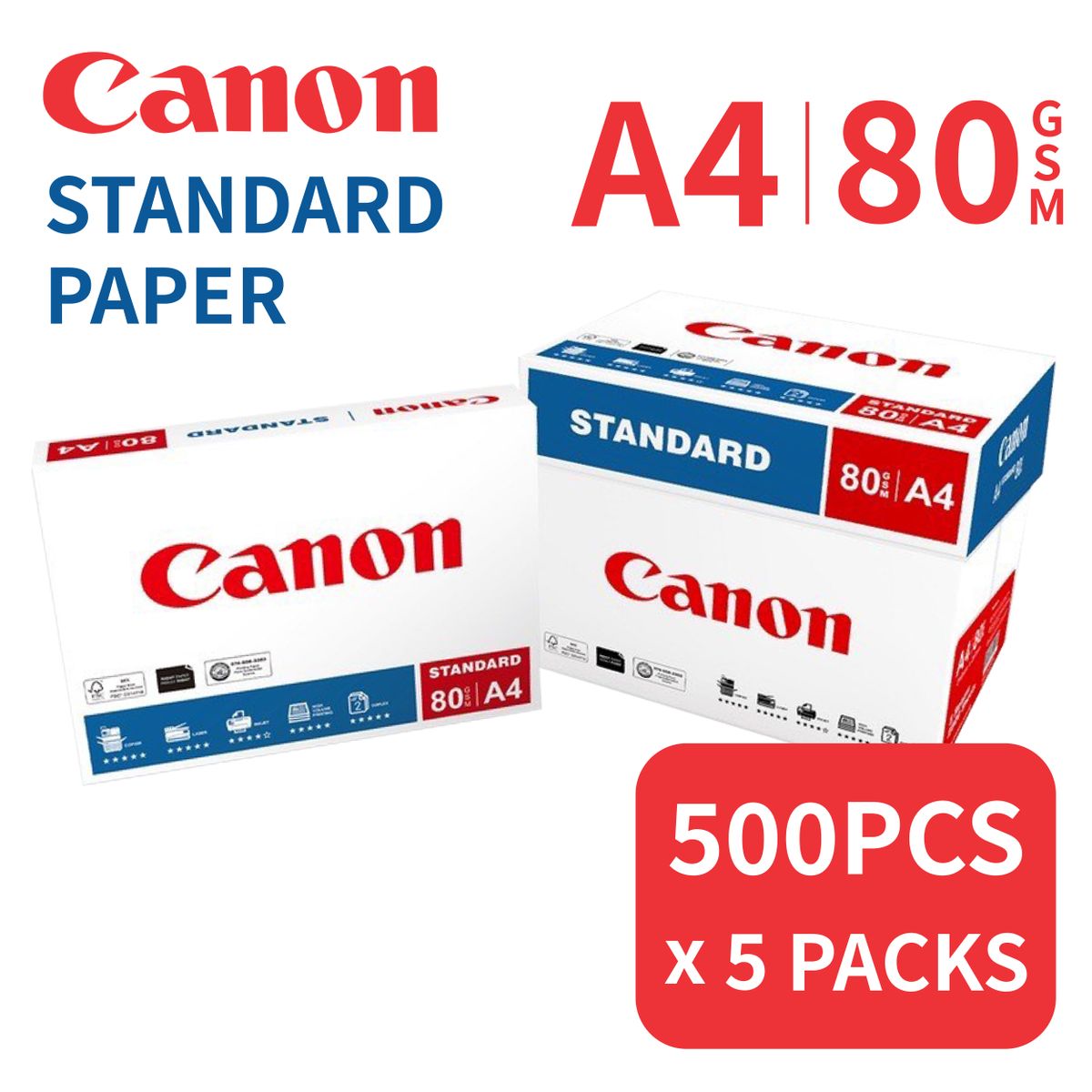 佳能 | A4 80GSM Standard Paper - 影印機專用紙系列 | HKTVmall 香港最大網購平台