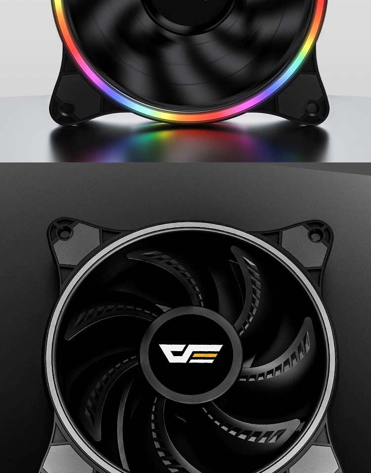 DarkFlash | D1 12cm 彩圈 LED Rainbow Fan [黑色] Ring RGB- 4 Pin Connector 可 ...