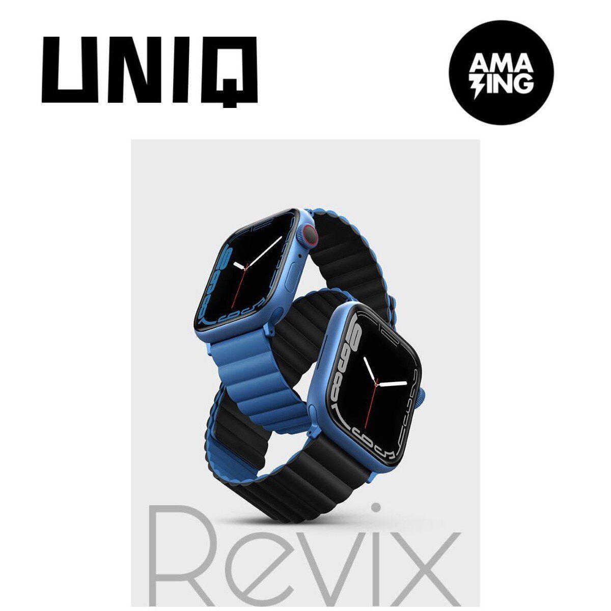 UNIQ | UniQ Revix Strap for Apple Watch雙色防水矽膠磁吸錶帶41/40/38mm -藍黑 ...