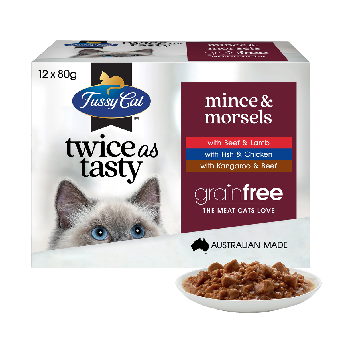 Fussy Cat | Twice as Tasty Mince & Morsels 80g x 12 | HKTVmall The ...