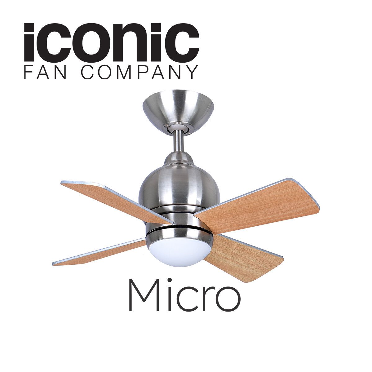 ICONIC | Iconic Fan Co. Micro 24 Ceiling Fan (LED Light Kit and Remote ...