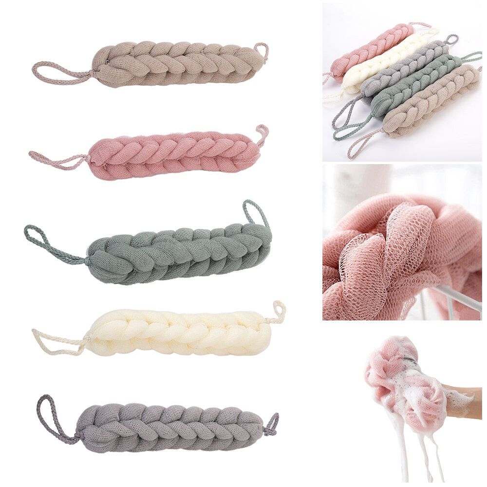 屯京 | Grey Exfoliating Loofah Puff Back Scrubber Strap Bath Shower ...