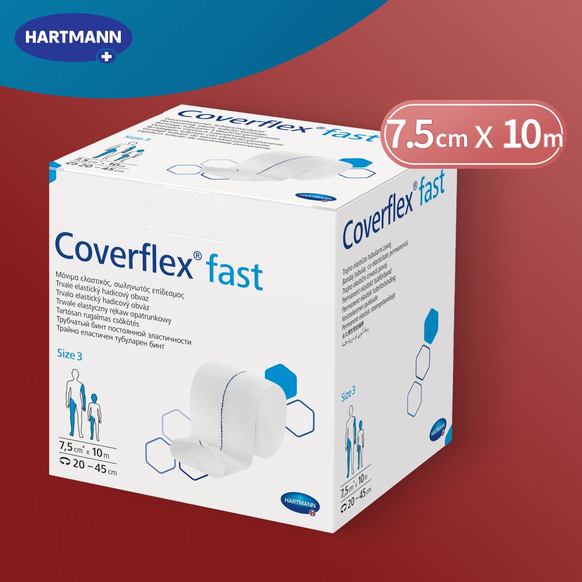 Coverflex | Fast 醫療級親膚柔軟彈性筒型繃帶 (藍色), 7.5厘米x10米 | HKTVmall 香港最大網購平台