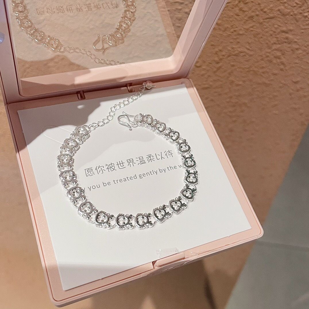 Silver Queen | S999 純銀包18K閃爍賣萌龍頭串飾手鏈 純銀手鏈 | HKTVmall 香港最大網購平台