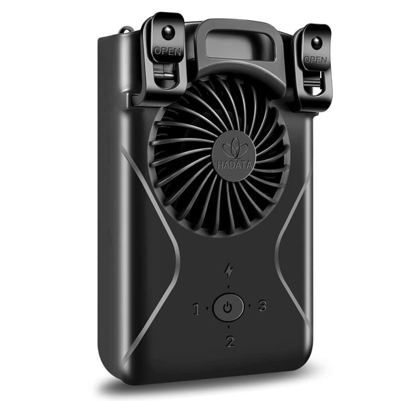 HADATA | 大功率強風便攜掛腰風扇 可掛頸 Type-C USB充電 雙電池 大容量長時間 華德通 | 顏色 : 黑色 ...