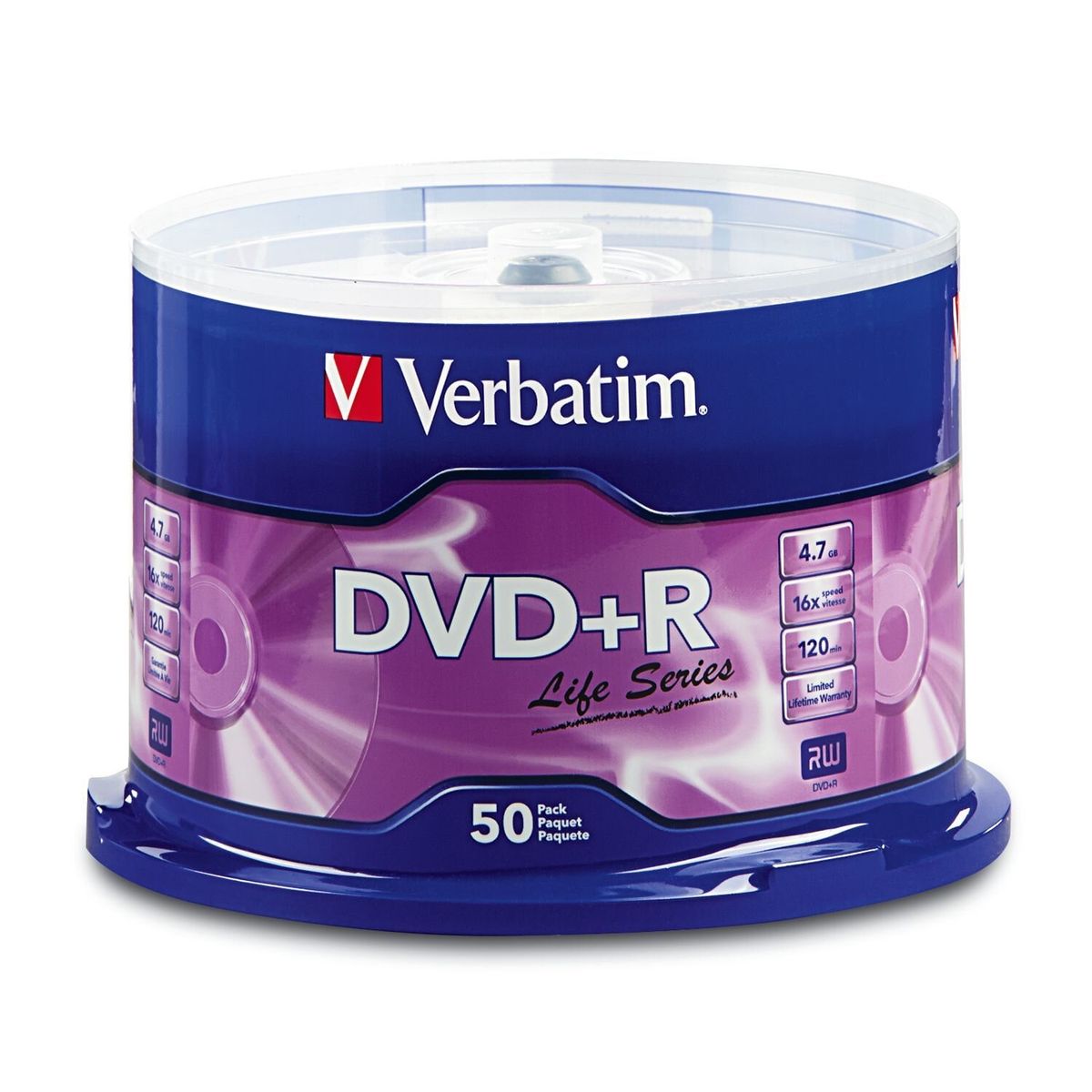 威寶 | Verbatim 威寶 DVD+R 4.7GB 16X 生活系列 50片 筒裝 97174 | HKTVmall 香港最大網購平台