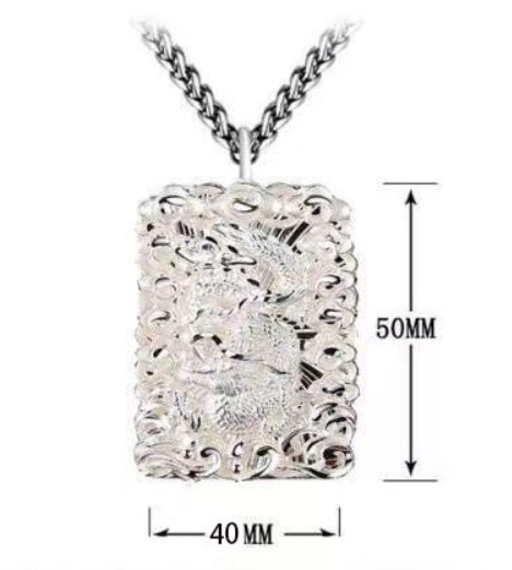 BEAR | 镂空鍍銀吊墜(顔色:龍騰四海吊墜配黑皮繩)(尺寸:高50MM 寬40MM) | HKTVmall The Largest HK Shopping Platform