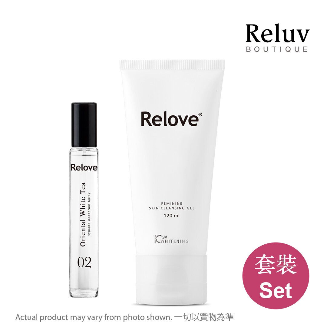 RELOVE | 日常清潔搭配噴霧組 - G7私密弱酸護理噴霧 - 東方白茶 15ml x1 + 傅明酸美白潔淨精華凝露 120ml x1 (平行進口) | HKTVmall 香港最大網購平台