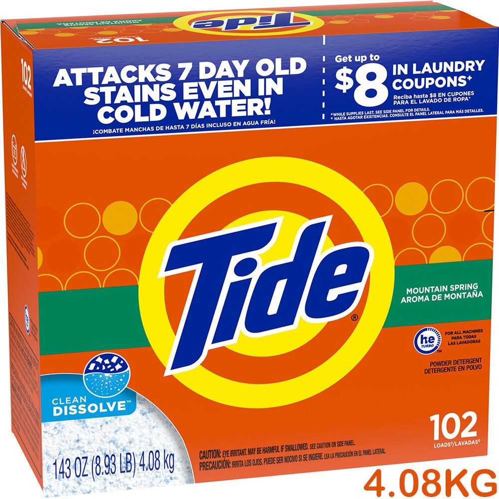 Tide | Powder Mountain Spring Laundry Detergent 4.08KG 102 Loads ...