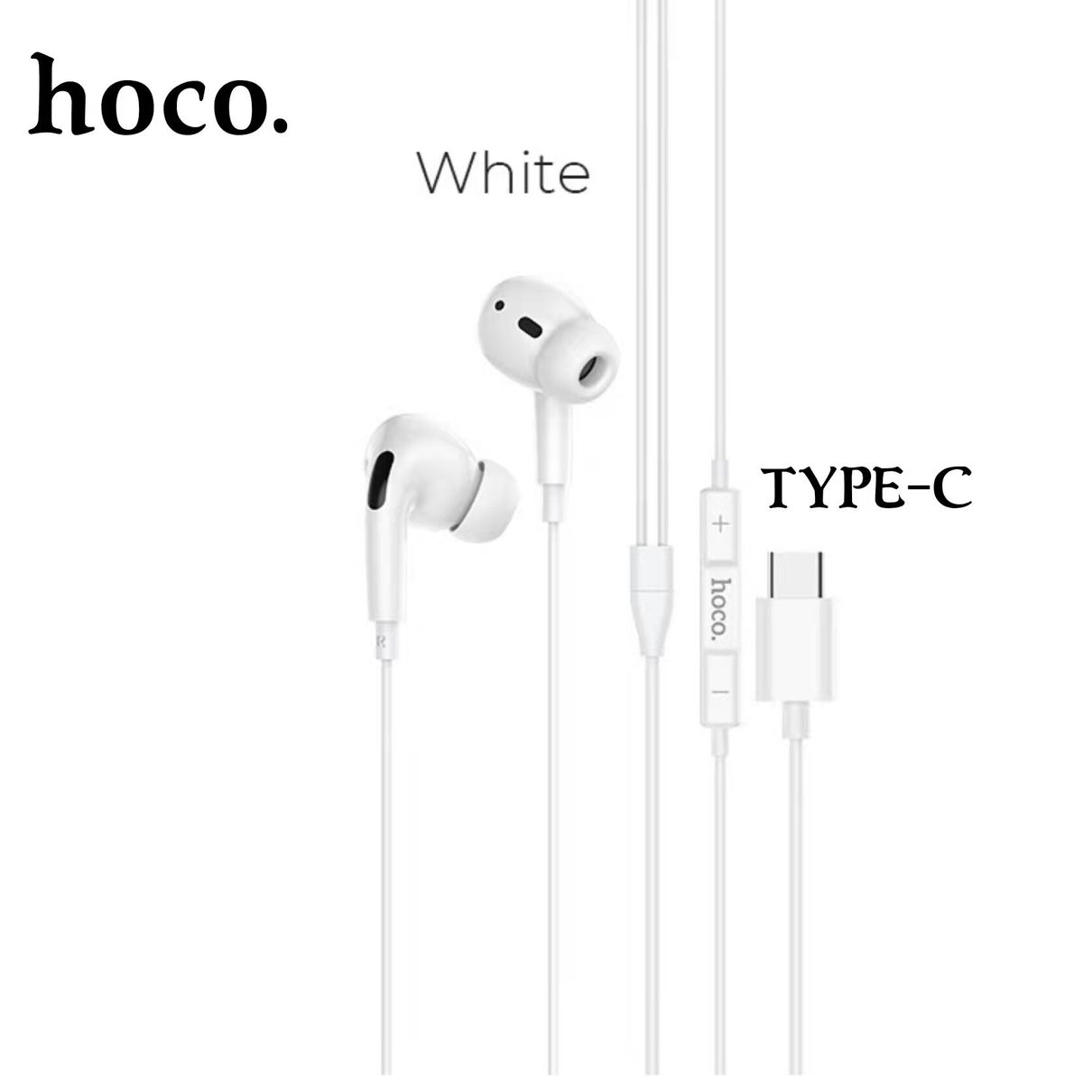 HOCO | M1 Pro --Type-C 立體音質 有線耳機 麥克風 收音麥 | 顏色 : 白色 | HKTVmall 香港最大網購平台