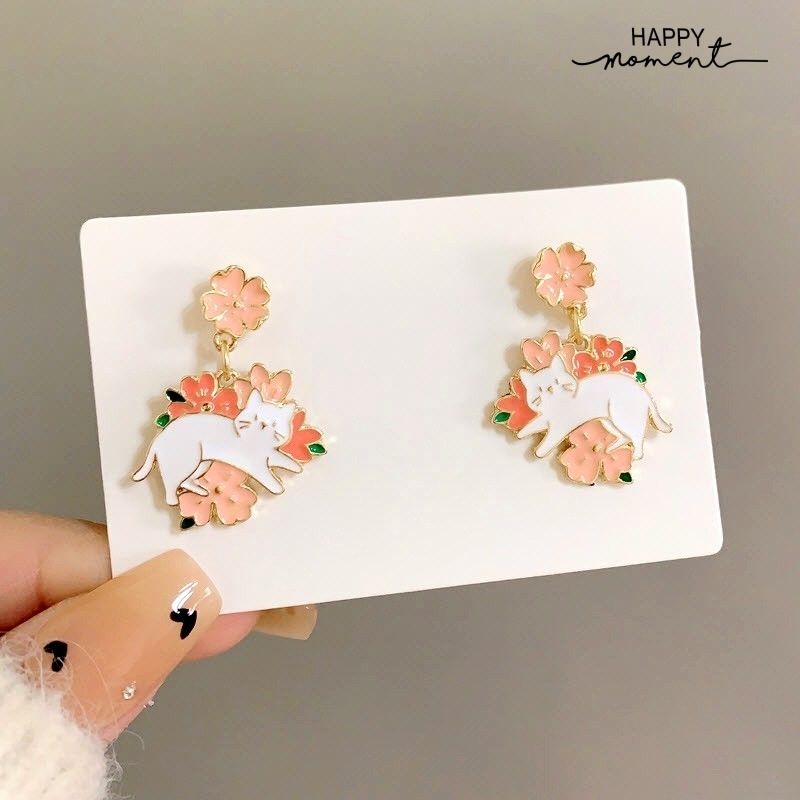 Happy Moment | Japanese/Korean Styling Ear Accessory【Cat & Flowers ...