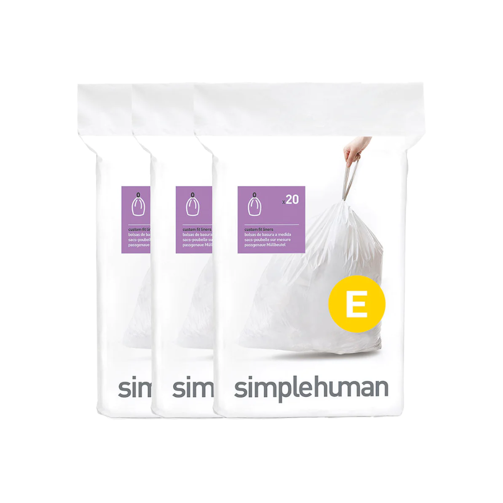 simplehuman | 20個裝 x 3 Code E 20L / 15L 定制垃圾袋 (CODE E, 20個裝 x 3) CW0164 | HKTVmall 香港最大網購平台