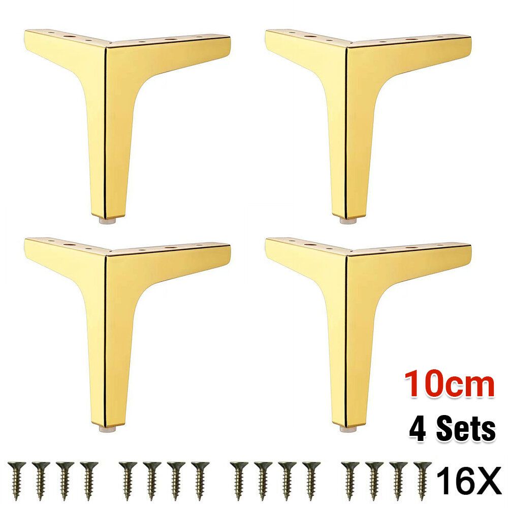 Tuenmall | [4-Pack Gold 10cm] Metal Tripod Legs Supporting Legs Sofa ...