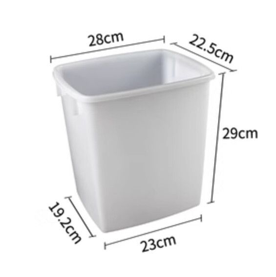 DDS | 加厚塑膠方形無蓋垃圾桶（中號-白色）#N257_007_110 | HKTVmall 香港最大網購平台