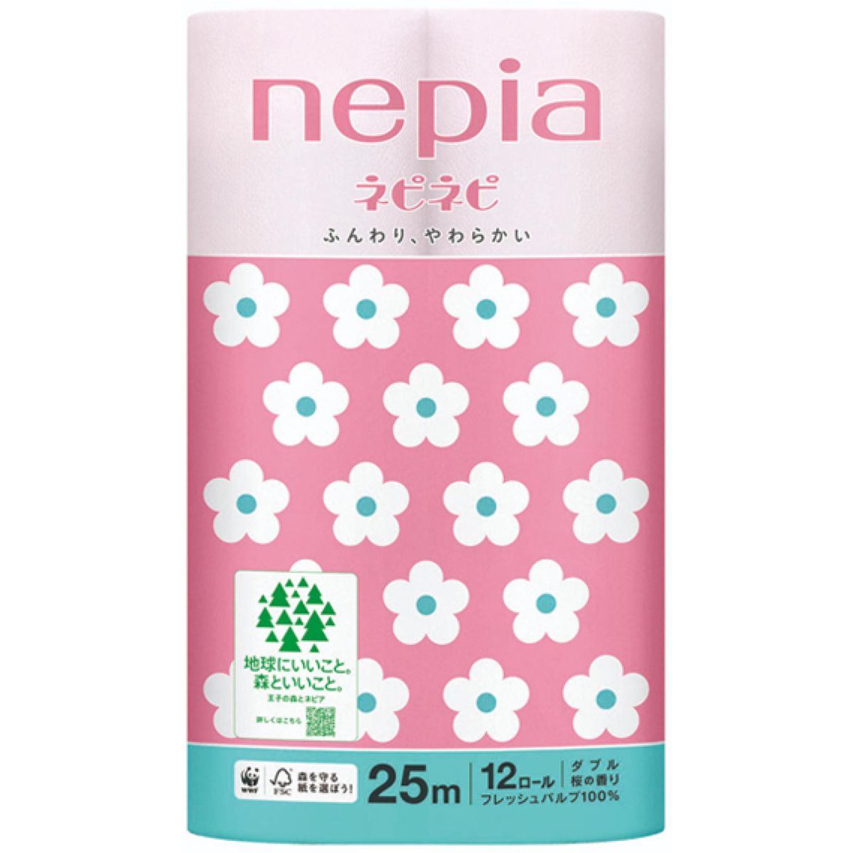 妮飄 | NEPIA 柔軟優質雙層廁紙 25m x 12卷 淡雅櫻花香 - 74683 (平行進口) | HKTVmall 香港最大網購平台