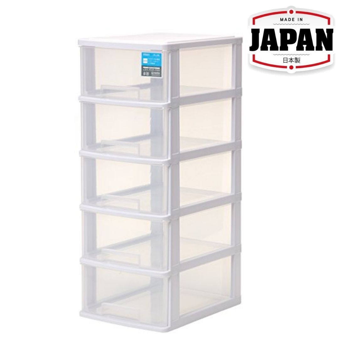 SANKO | 5-Drawer Storage Cabinet | White | SANKO | Made in Japan | SAN ...