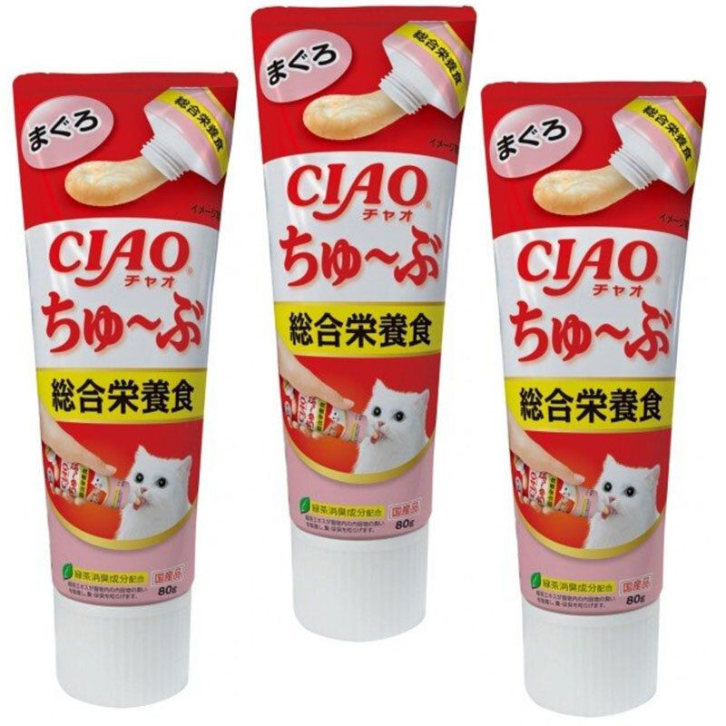 CIAO | 吞拿魚醬 綜合營養食(80g x 3枝) *牙膏裝* CS-155 ExpDate: ExpDate: 5 Dec 2024 ...