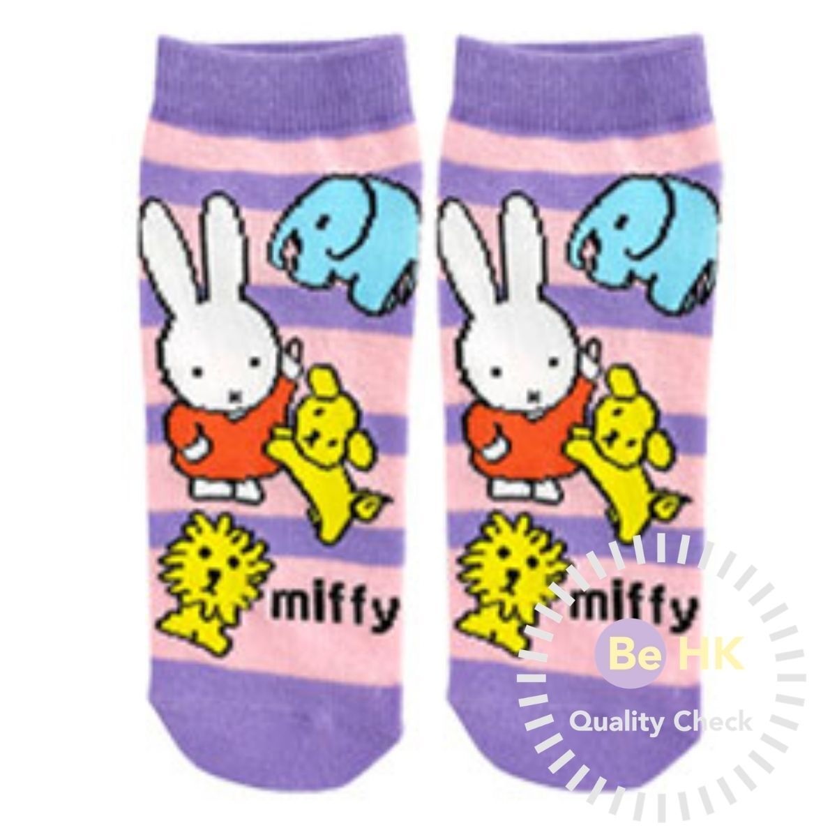 Miffy | 日本 MIffy 襪子 (Purple Stripe Size: Ladies/foot size approx. 19-24cm (s) Free Size 約19-24cm ...