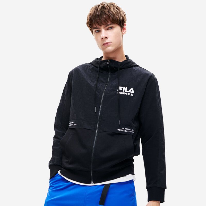 FILA | FILA Originale 男裝拉鏈連帽外套 | 顏色 : 黑色 | 尺碼 : M | HKTVmall 香港最大網購平台