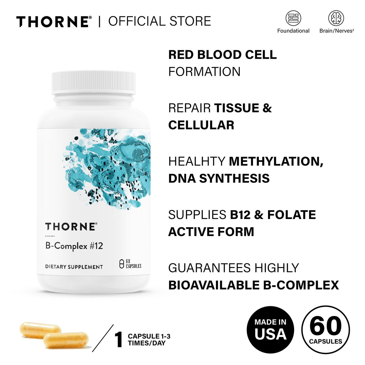 THORNE | B-Complex #12 膠囊 - 60粒 | HKTVmall 香港最大網購平台